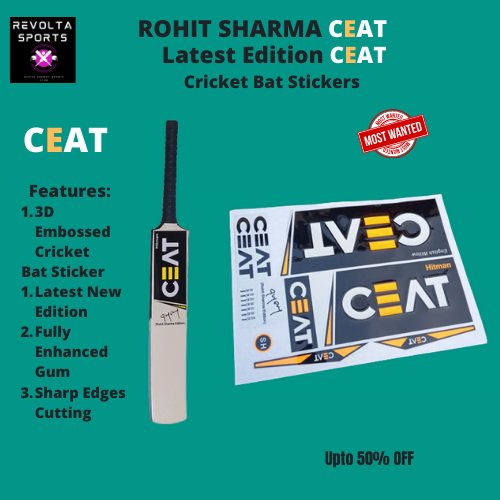 LIMITED Edition 3D BLACK ROHIT SHARMA CEAT Edition Bat Stickers | New ...
