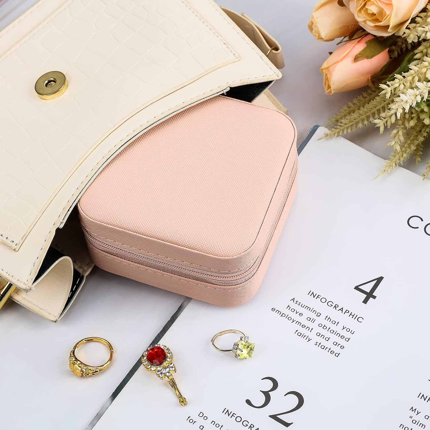 WANTER Jewelry Box, Mini Portable Jewelry Organizer Box, Ear Rings ...
