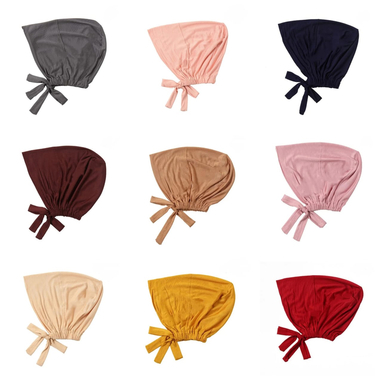 Pack of 12 Tie Hijab Cap - Inner Caps for Hijab for Girls and Women ...
