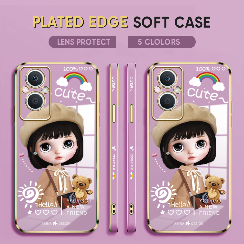 (Free Lanyard) Luxury 6D Plating Case for OPPO F21 Pro 5G / Reno7 Z 5G ...