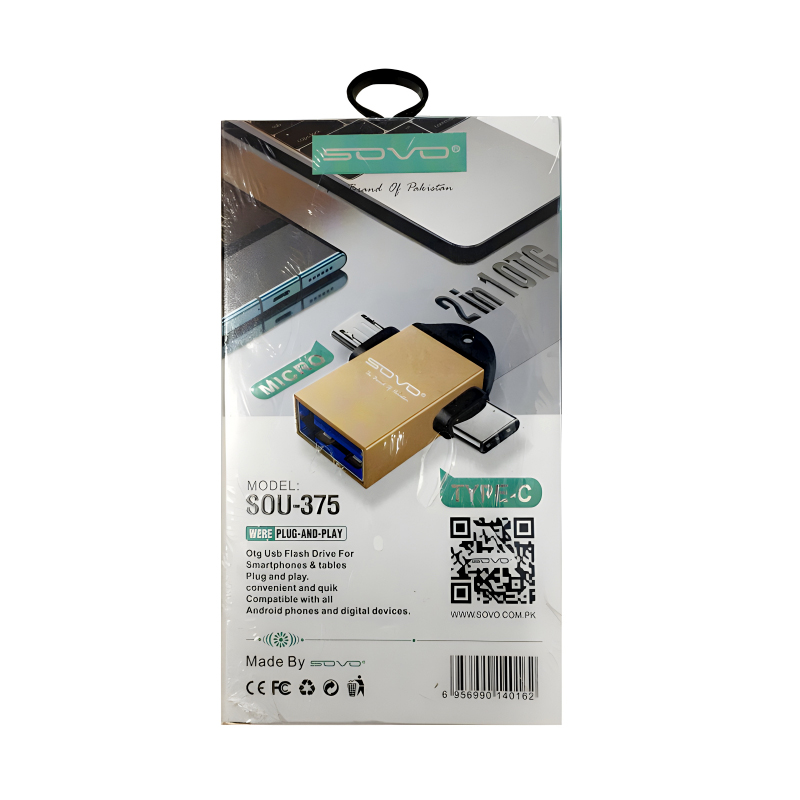 SOVO SOU-375 Pack Of 3 Pcs (2 In 1) OTG Card Reader MICRO + TYPE C ...