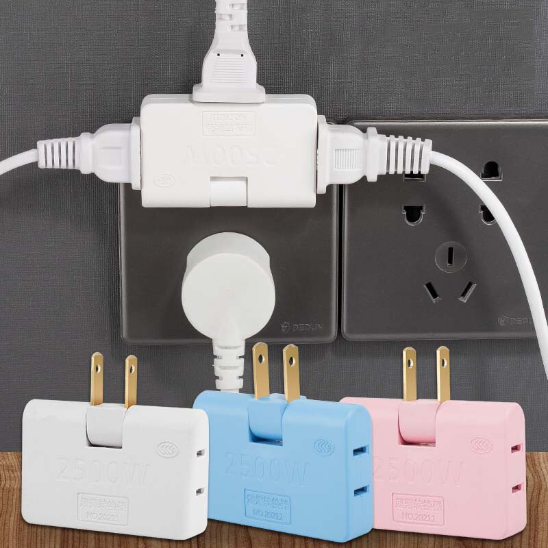 One In Three 180 Degree Rotatable Socket Converter Extension Multi-Plug ...