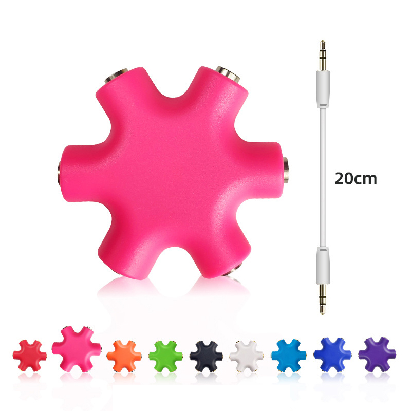 6 Ports Headphones Aux Splitter 6 In 1 Smart Accessories Audio Aux ...