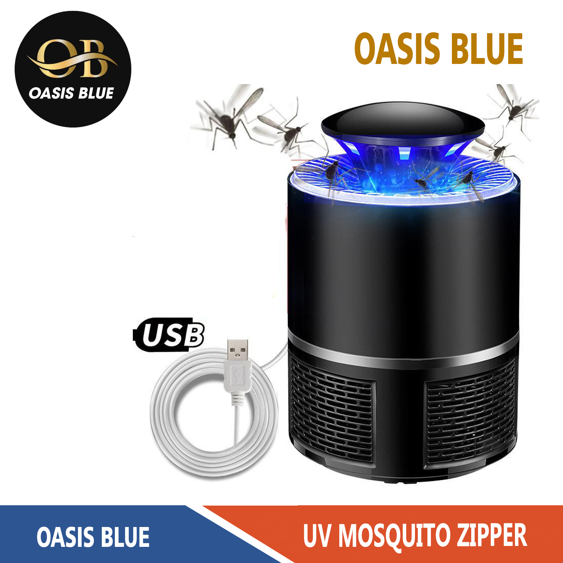 OASIS BLUE Ultraviolet Mosquito Killer Lamp USB Night Light LED Insect Trap Radiationless ...