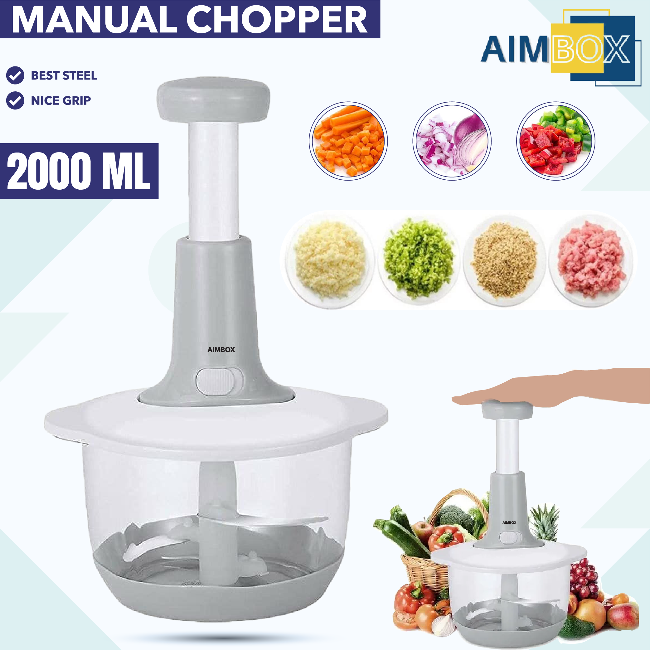 Manual Food Chopper, Speedy Chopper, Multifunctional Vegetable Cutter ...