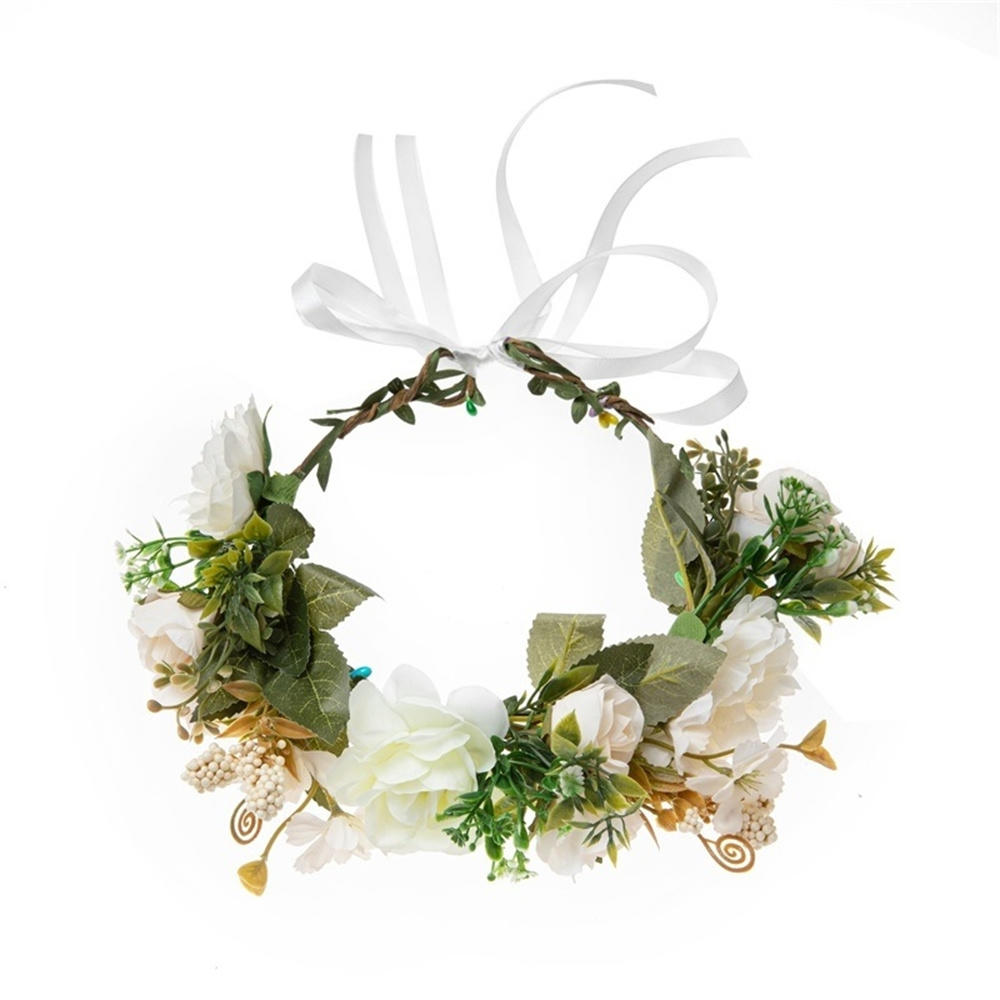 Rose Garland Flower Headband Floral Design Hair Accessories Festival ...