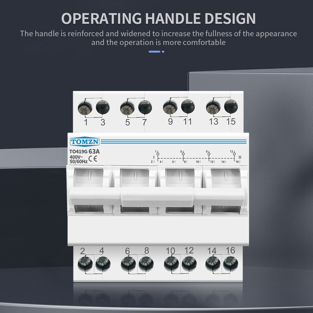 4P 63A 3 Phase White Dual Power Manual Transfer Switch Dual Power ...