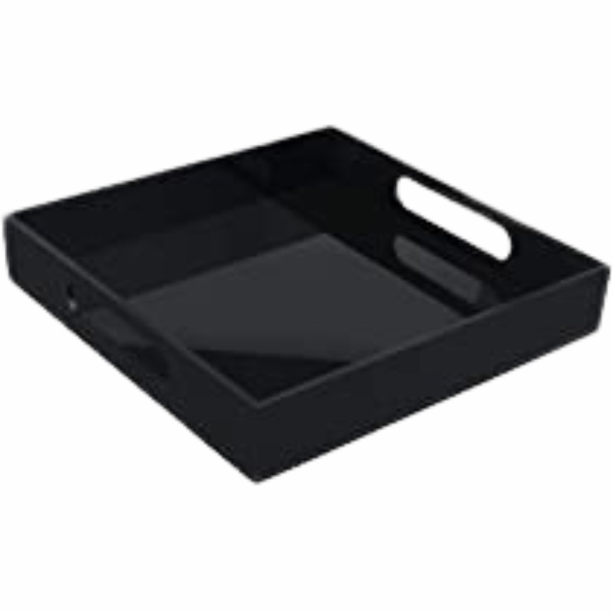 Black Acrylic Tray with Handles-Countertop Organizer Tray for Kitchen ...