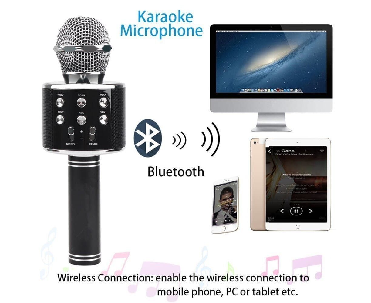 WS-858 Wireless Microphone Karaoke - Portable Bluetooth Speaker, Home ...