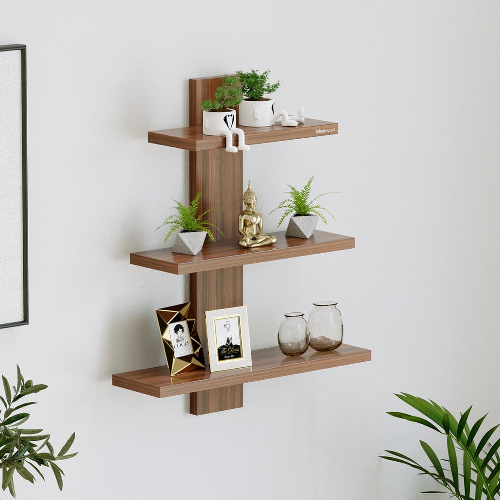 Spunky Wooden Wall Shelves for Living Room | Wall Shelf for Home Decor ...