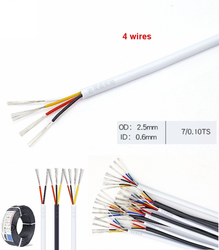 2meter Small multi-core wire 4 core signal copper wire 30AWG PVC ...