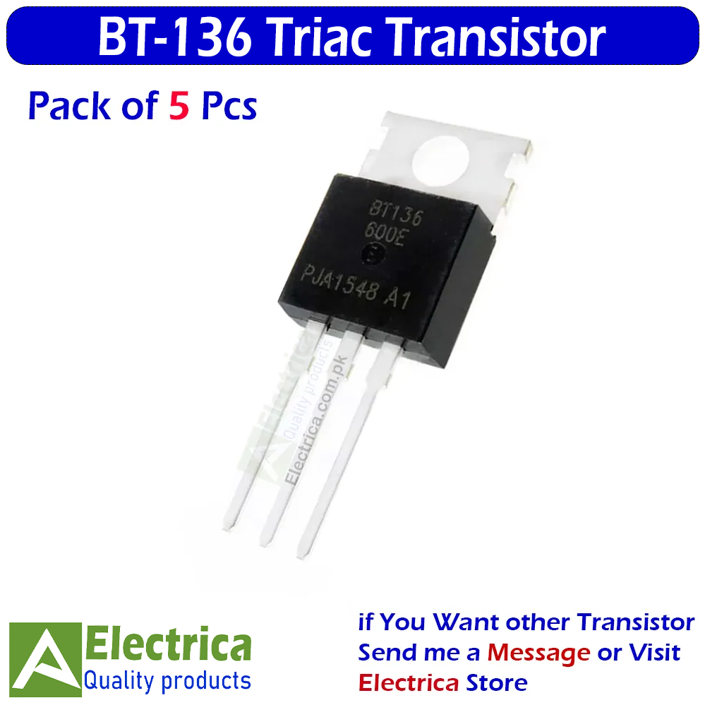 5 Pcs BT136 600E triac AC switching controlling peak on state current ...