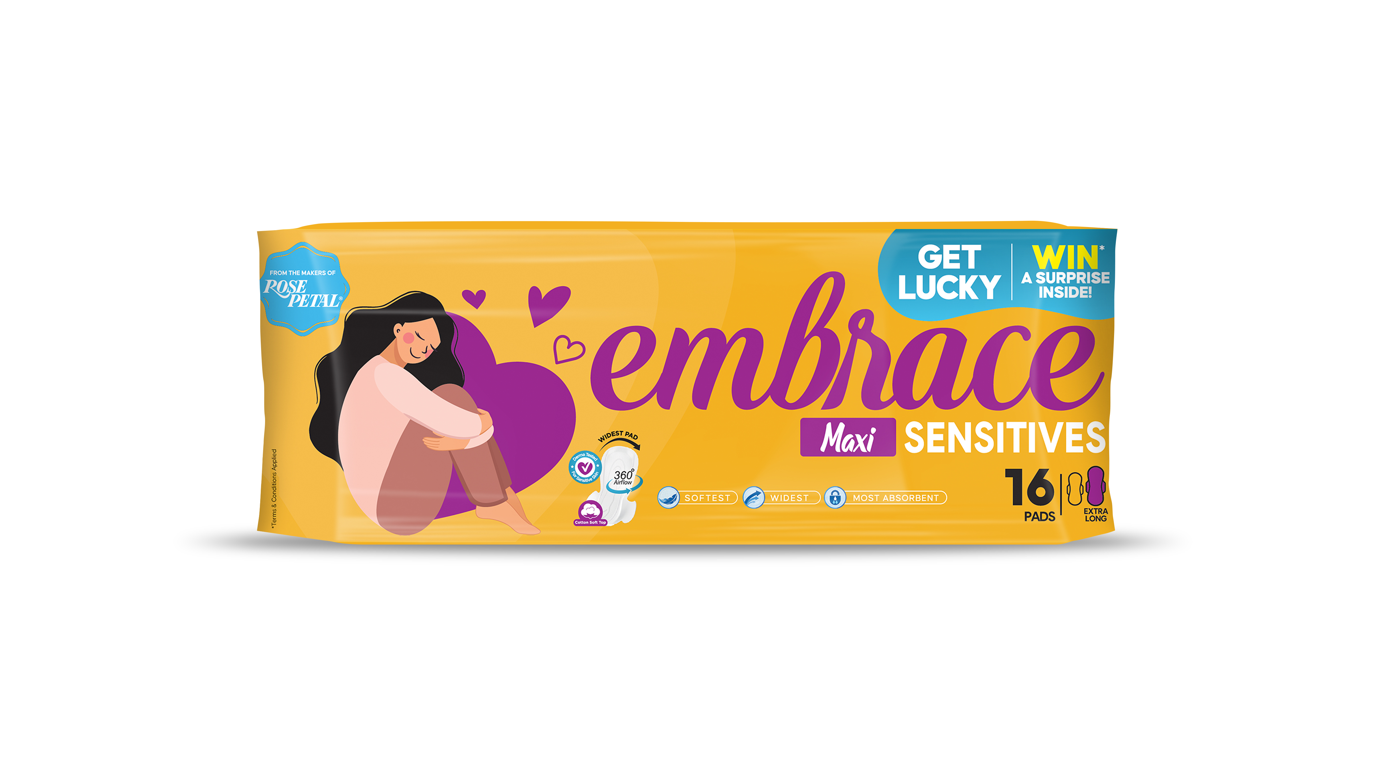 Embrace Sensitives Maxi Thick Sanitary Pads Extra Long Value Pack 16 ...
