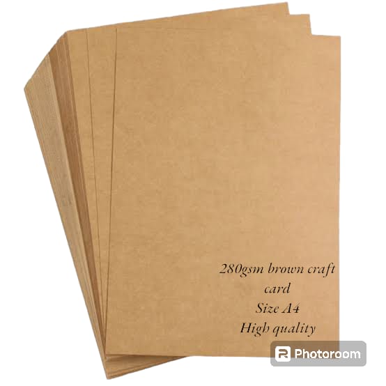 Thick brown craft paper sheets| 280gsm| sized A4| available in packs of ...