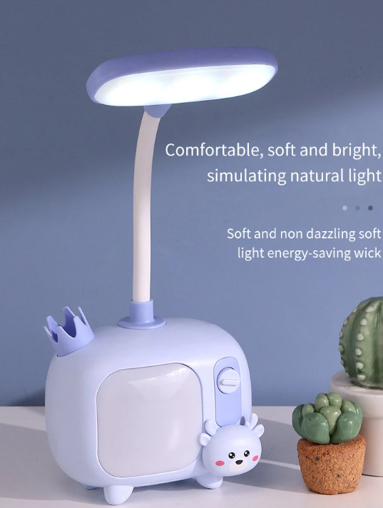 Desk Table Lamp with Pencille Holder Eye Protection Reading Lamp USB ...