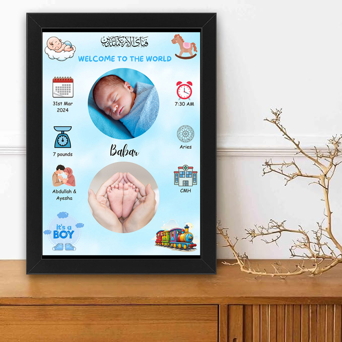 Customized "It's a Boy" Photo Frame for Newborn Baby Birthday Gift ...