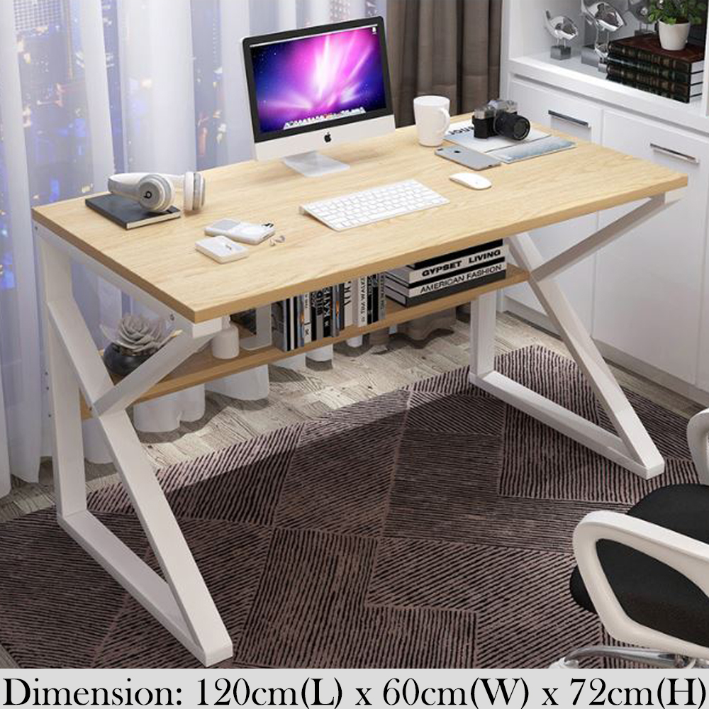 Computer Laptop Table Desk Workspace K/H-Shaped Table Engineered Wood ...