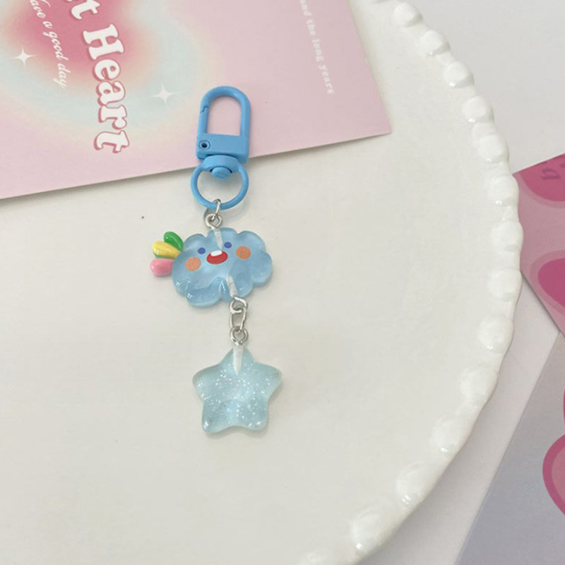 Cute Cloud Keychains Girls Bag Pendants Key Chains INS Keyrings ...