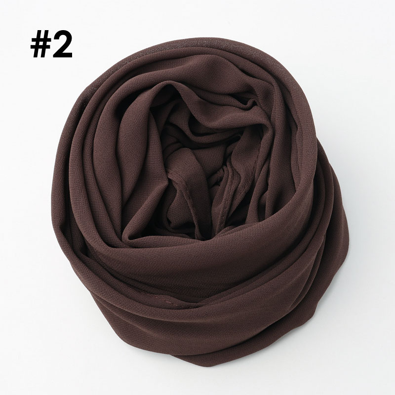 Luxury 100% Chiffon Georgette Hijab Stoller Scarf for Women and Girls ...