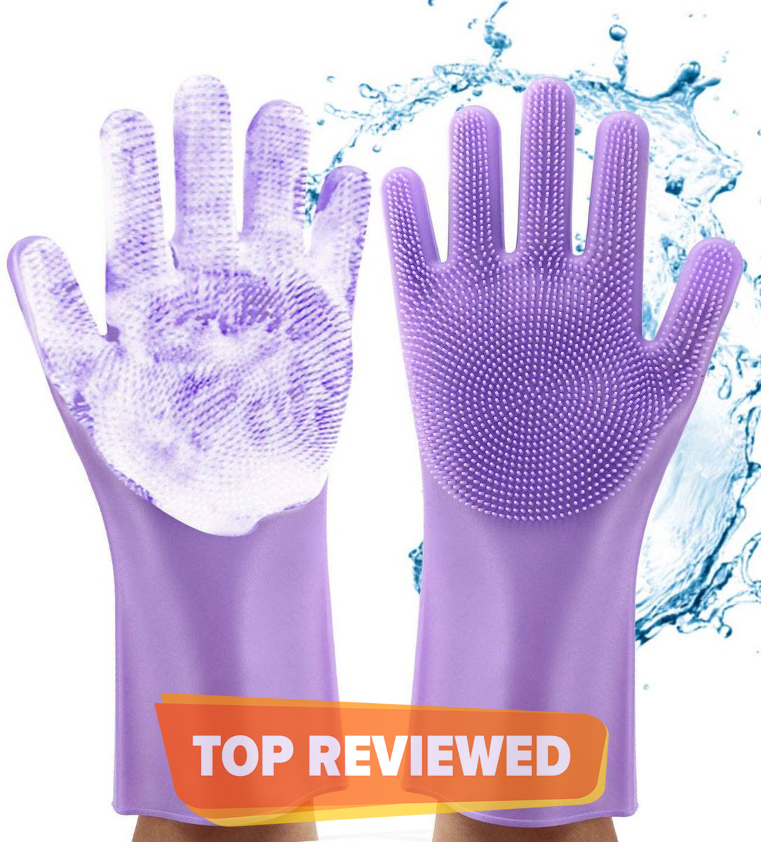 1 Pair Magic Dish washing Gloves Silicone Rubbing Scrubber Cleaning ...