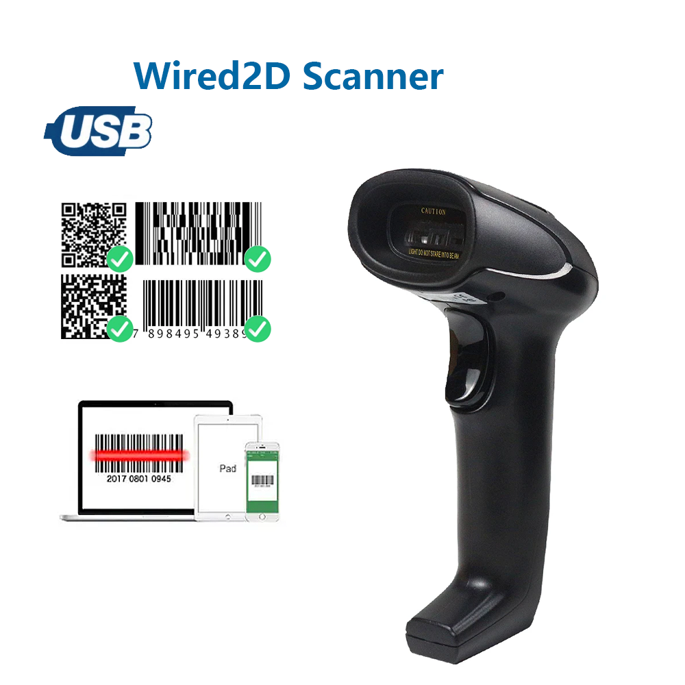 8500 2D WIRE CMOS HANDHELD BARCODE SCANNER (Plug and Play USB Cable ...