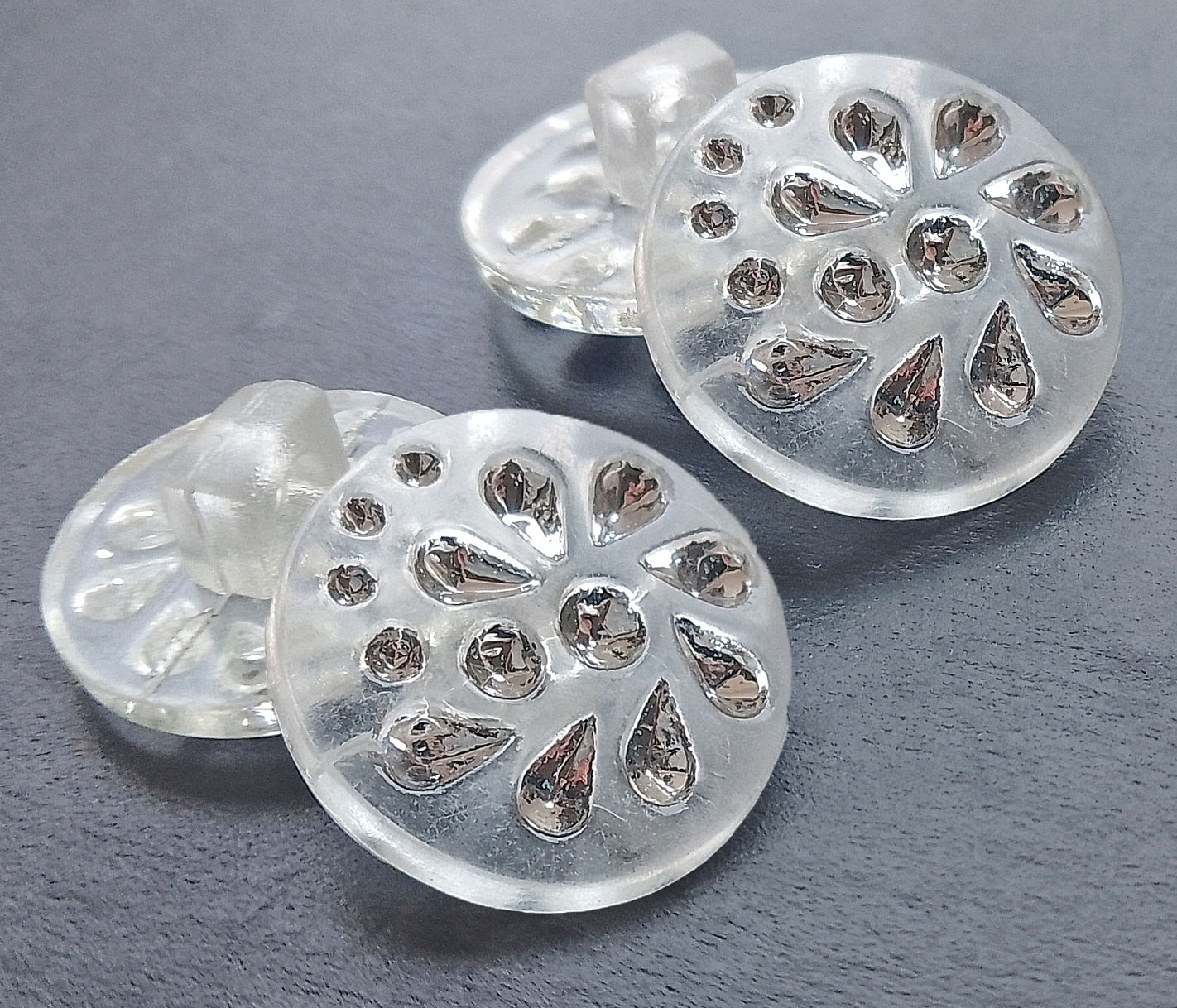 4-Pieces Fancy Frosted Glass Shank Elegant Buttons | Fancy Buttons for ...