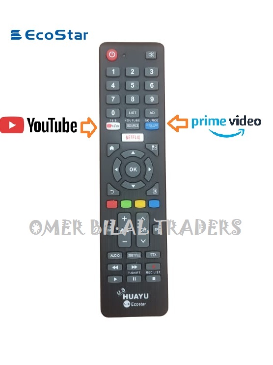 EcoStar Remote For Smart LED TV with YouTub & Netflex & Prime Video ...