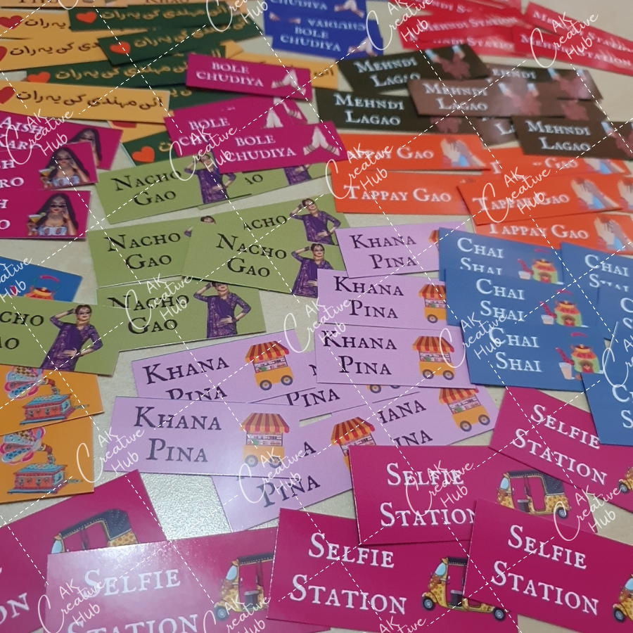 45/90 pcs Random Mehndi Cards/Mehndi Mini Cards for Mehndi/ Mayound ...