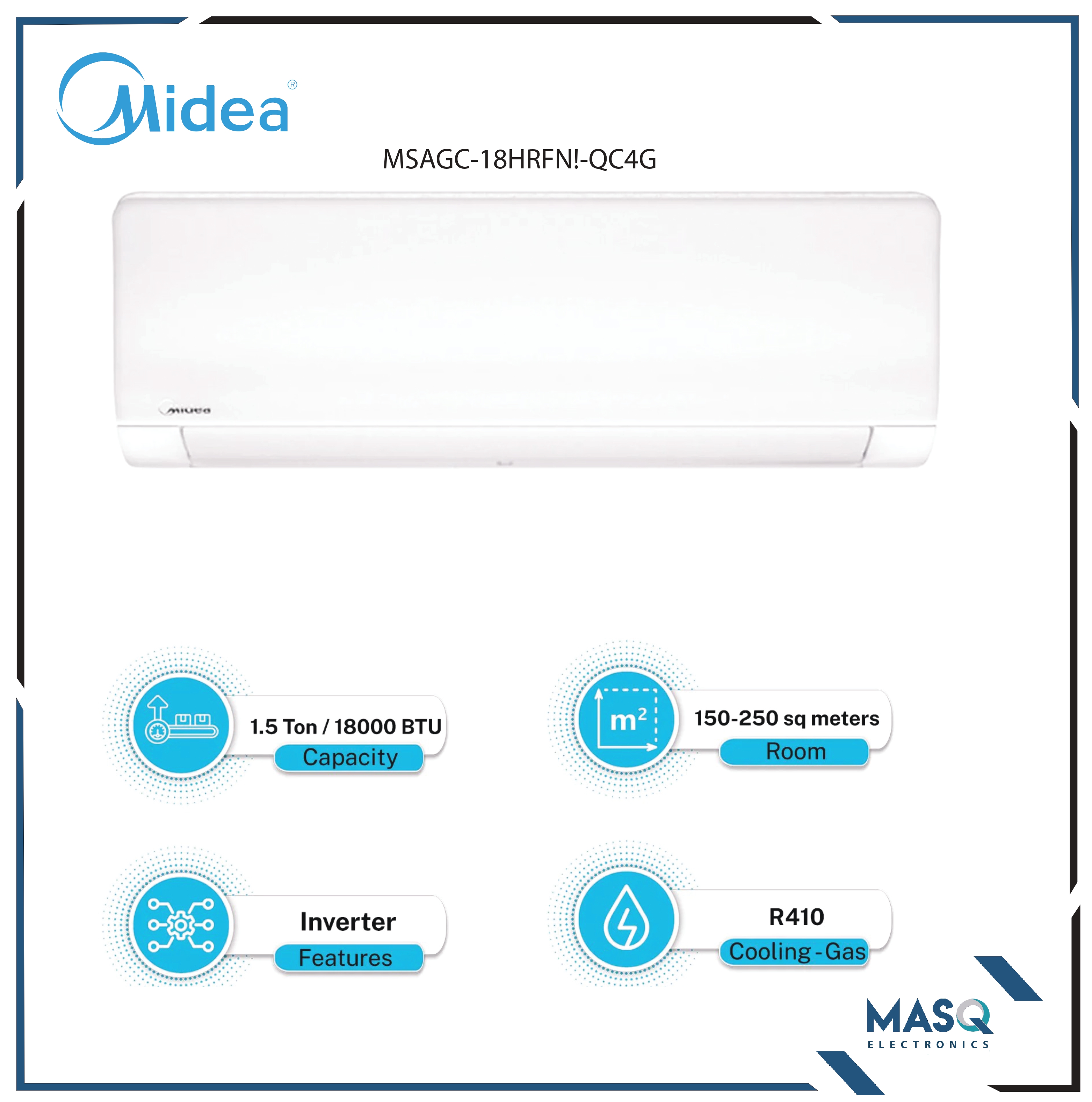 Midea 1.5 Ton Xtreme Save DC Inverter Heat & Cool Air Conditioner T3 ...