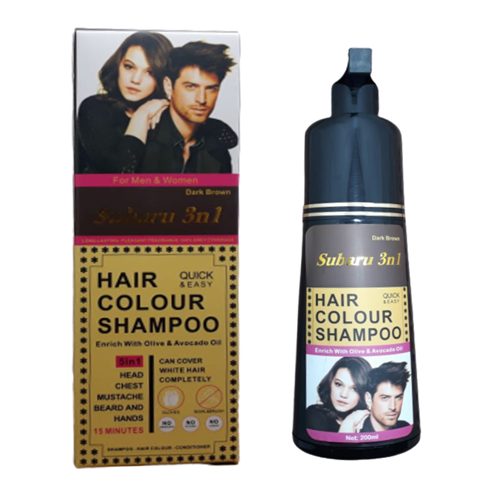 Subaru 3 in 1 Hair Color Shampoo Quick & Easy Just In 5 minutes BROWN ...