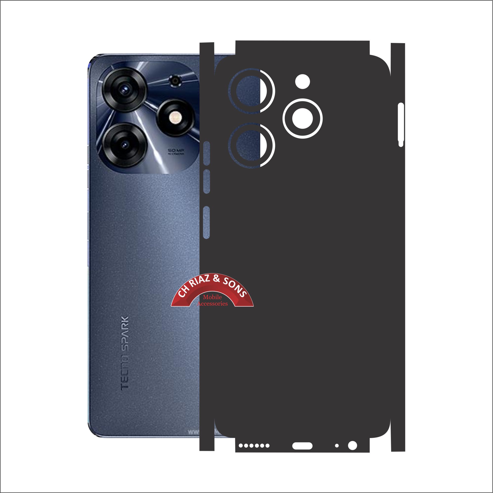TECNO Spark 10 Pro FULL BACK 360 premium Protection Skin Wrap Full ...