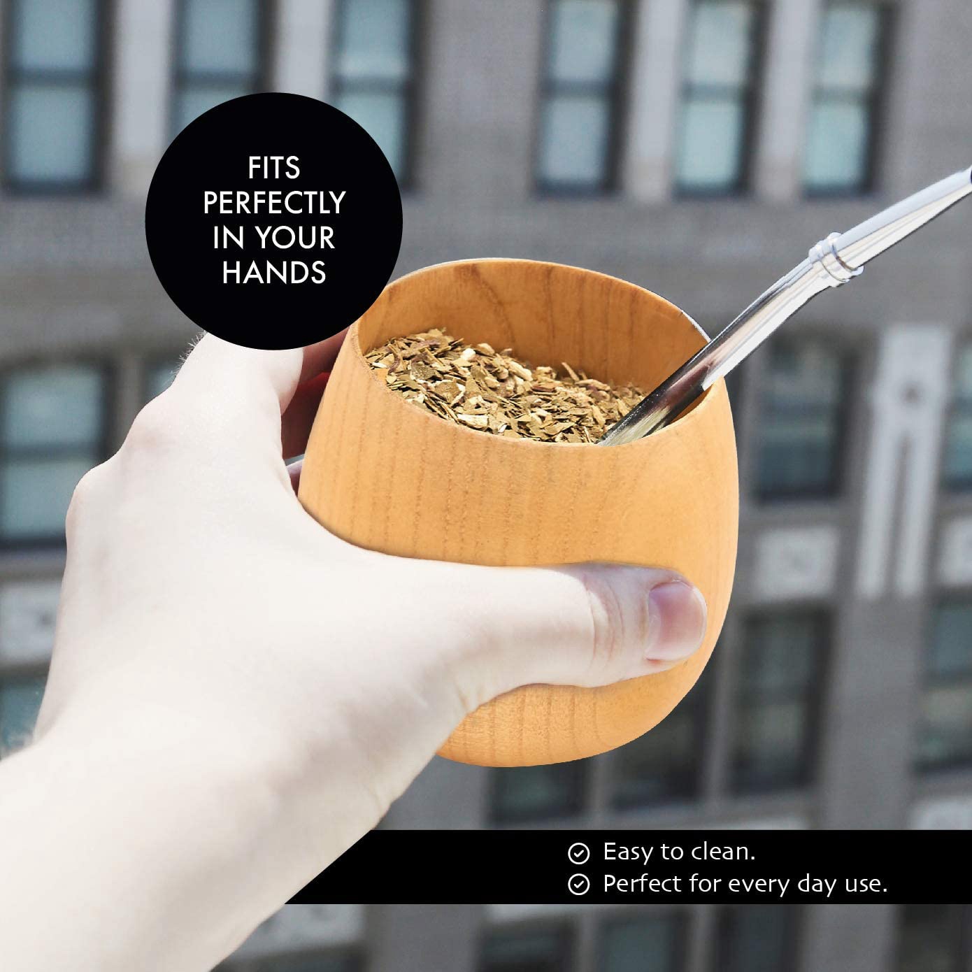 Wooden Yerba Gourd Mate Tea Set Handmade Natural Wood Coffee Water Mate ...