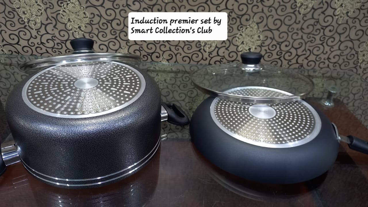 Induction Base Nonstick Premier Cookware Set – Casserole 24cm & Frypan ...