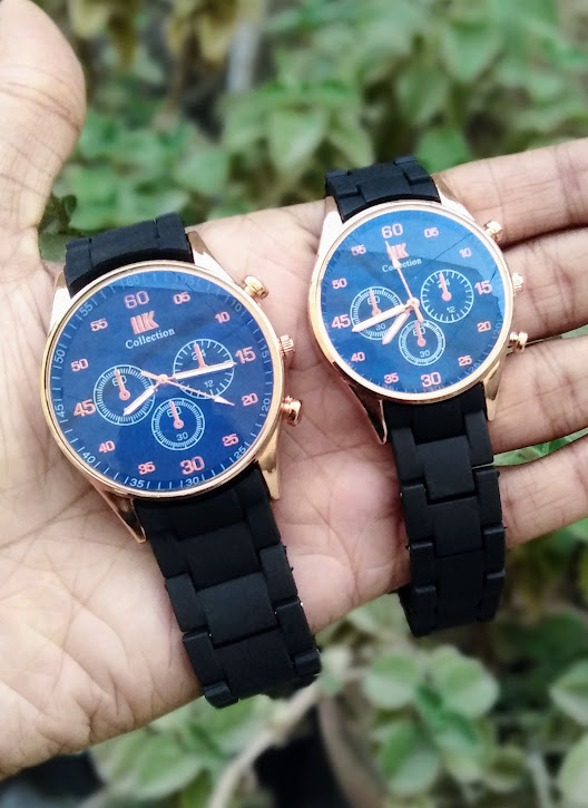 Pack of 2 Couple Pair Rubber Chain Watch | Pair Watches For Couples ...