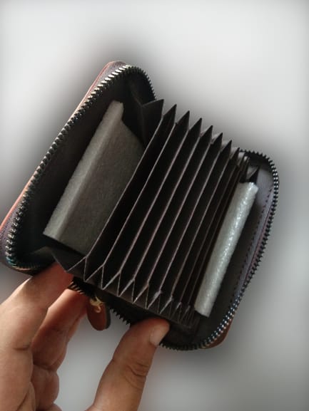 Zip card wallet Genuine Leather Minimalist Men's Purse Long Wallet For ...