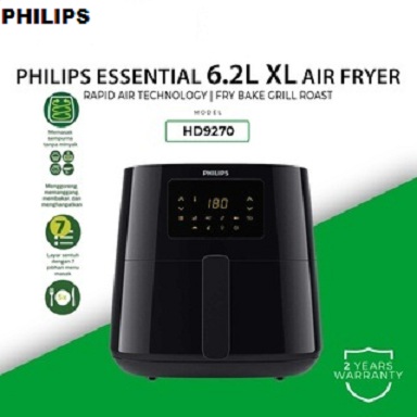Philips Essential Airfryer XL - HD-9270 - Fry with up to 90% less fat ...