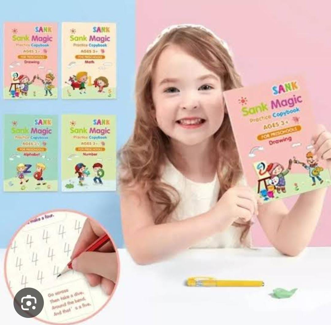 Magic Practice Copybook(4 BOOKS+10 INK REFILL) , Magic Book For ...