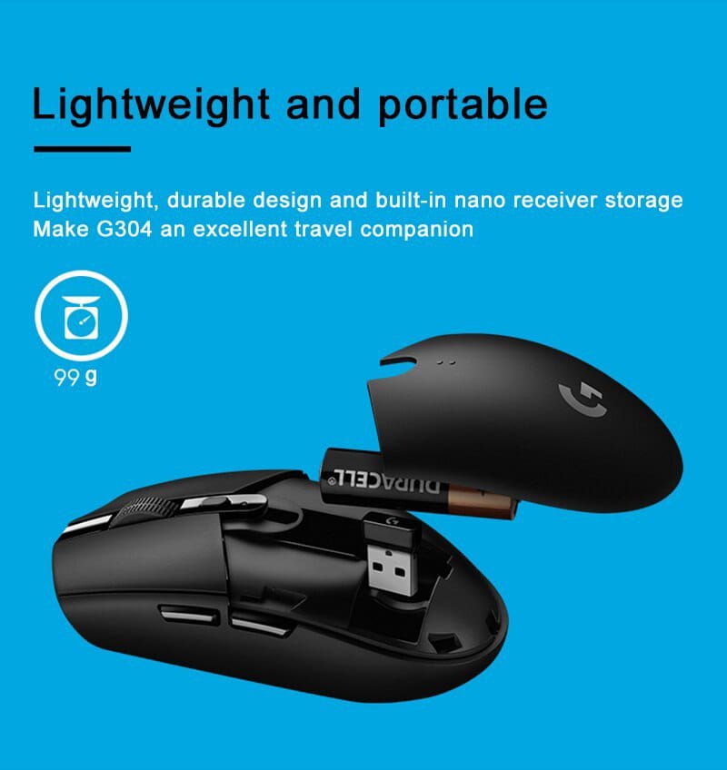 Logitech Lightspeed G304 Wireless Gaming Mouse Hero Sensor 12000DPI ...