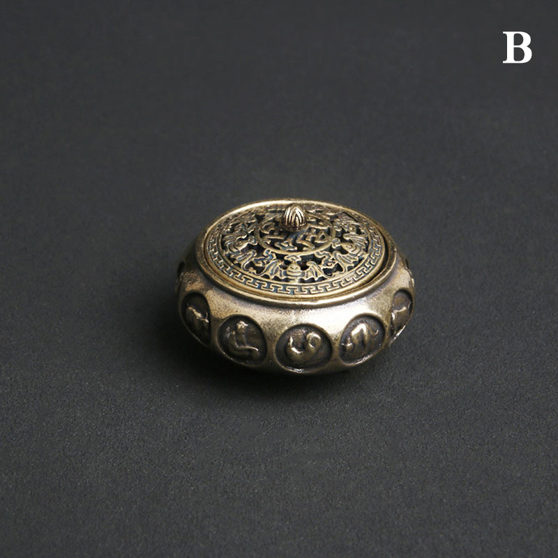 Retro Incense Burner Twelve Zodiac Signs Burner Brass Incense Holder ...
