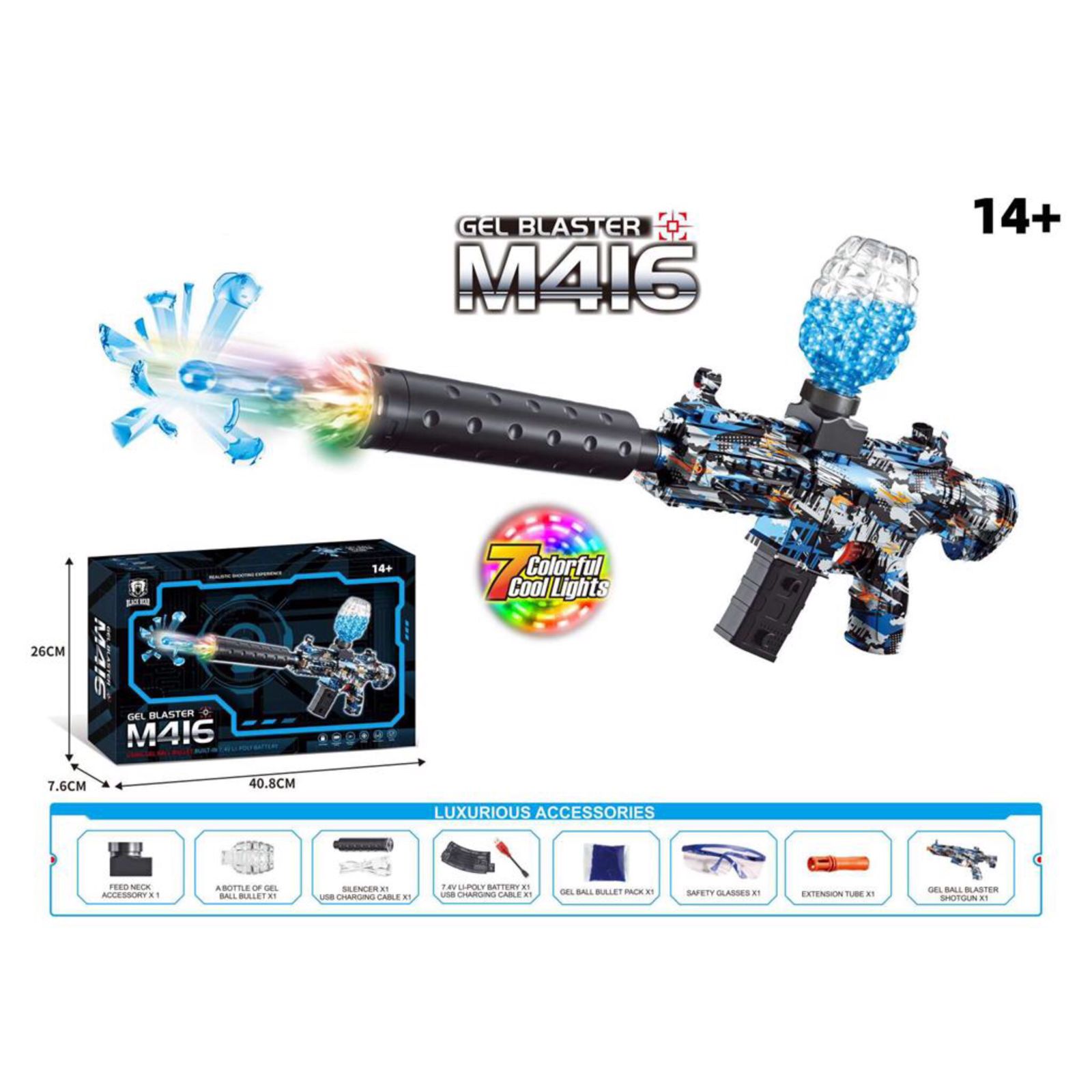 AKM 47 Electric Ball Blaster Gun Toy Set, Strong Power Gel Blaster Gun ...
