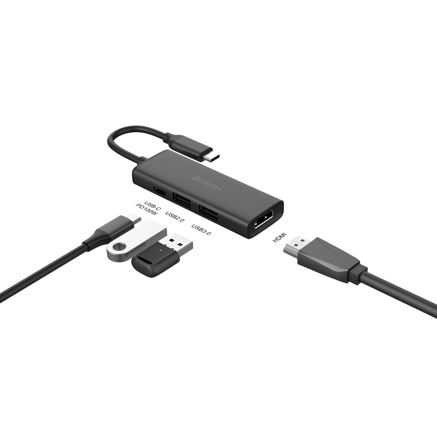 A4tech DST-40C USB Hub Docking Station - 4 Ports - HDMI 4K @ 30 Hz ...