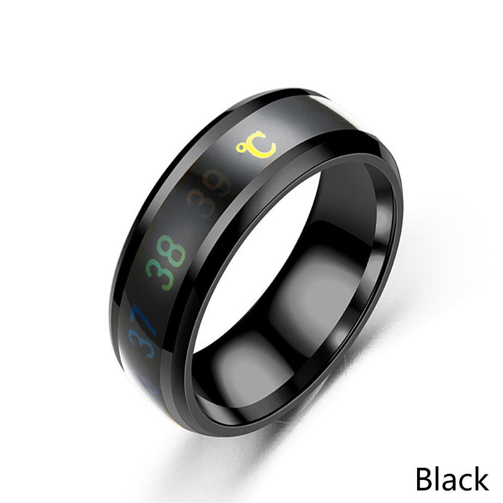 EB 8mm Stainless Steel Ring Smart Sensor Body Temperature Ring ...