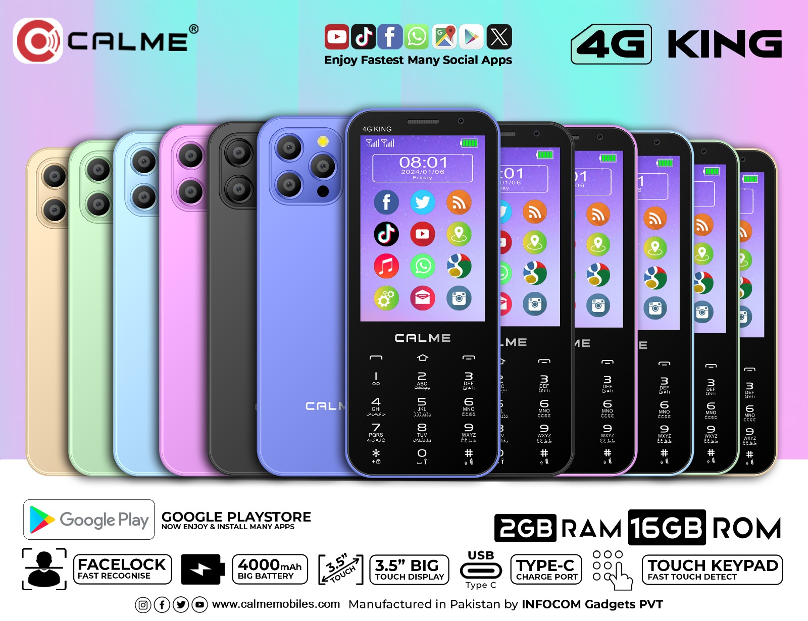 Calme 4G King - Touch KeyPad -Type C Charging Port - 3.5" BigTouch ...