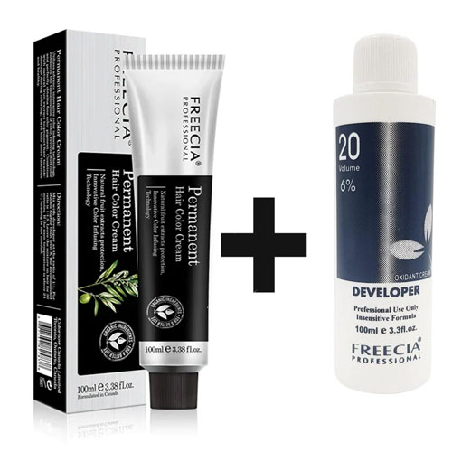 Freecia Professional Full Dye 8.2 With 20 Vol 6% Hair Developer in ...