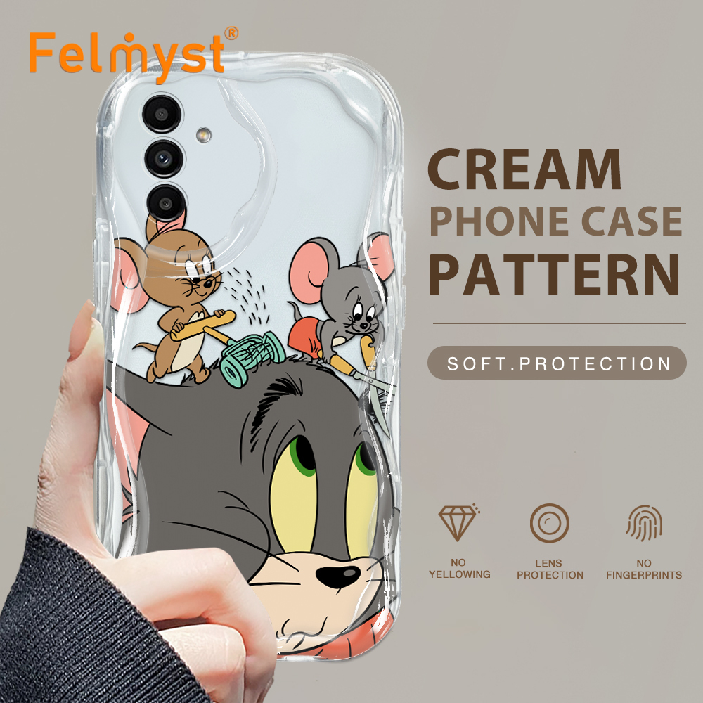 FELMYST for Samsung A04 A04E A04S A13 5G Back Cover Cartoon Cute Cream ...