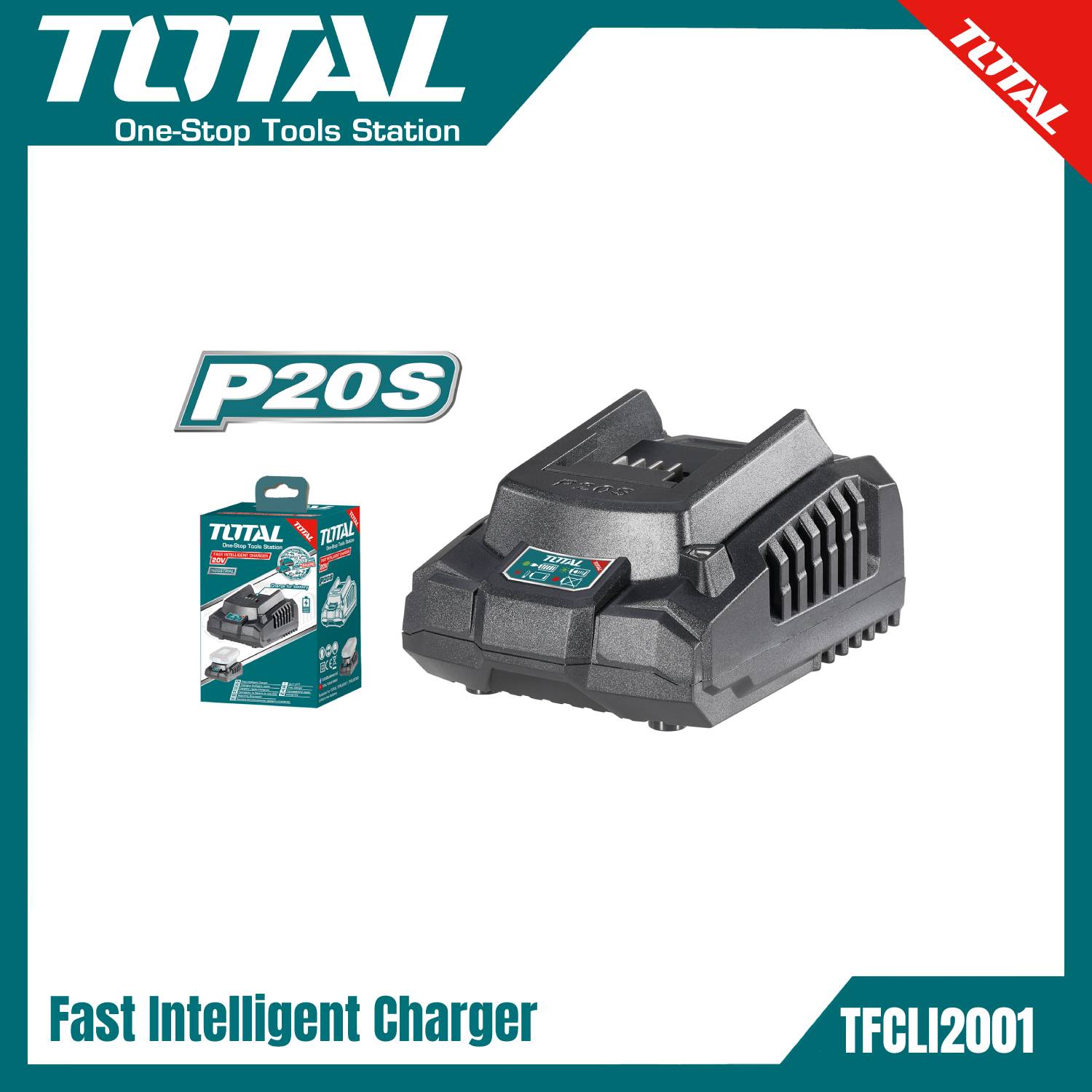 TOTAL 20V 2A P20S Lithium-Ion Battery Charger TFCLI2001 | Daraz.pk