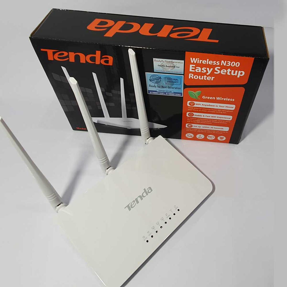CRAFTI Tenda F3 WiFi Router 3 Three Antenna N300 Easy Setup 300 MBPs ...