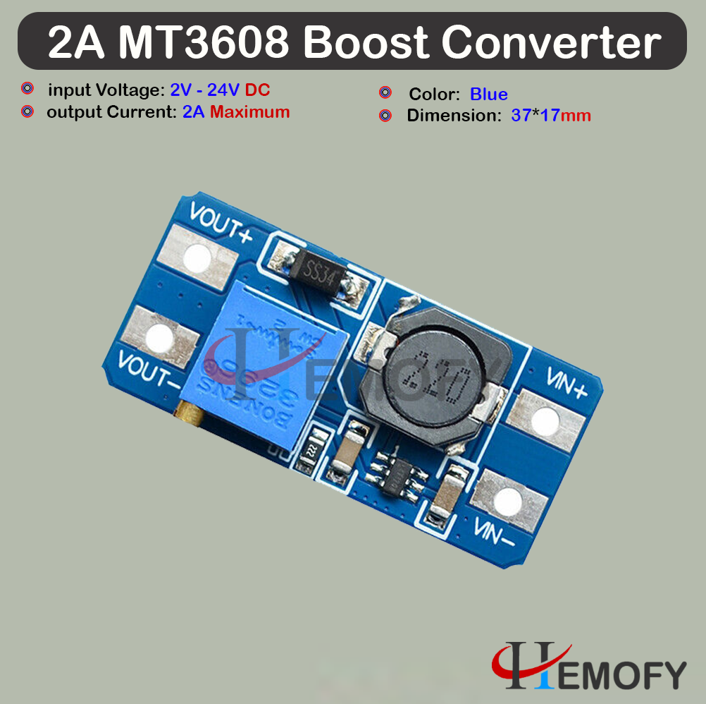 DC-DC MT3608 SX1308 Boost Converter Boost Power Supply Module Max 28V 2A Output Booster | Daraz.pk