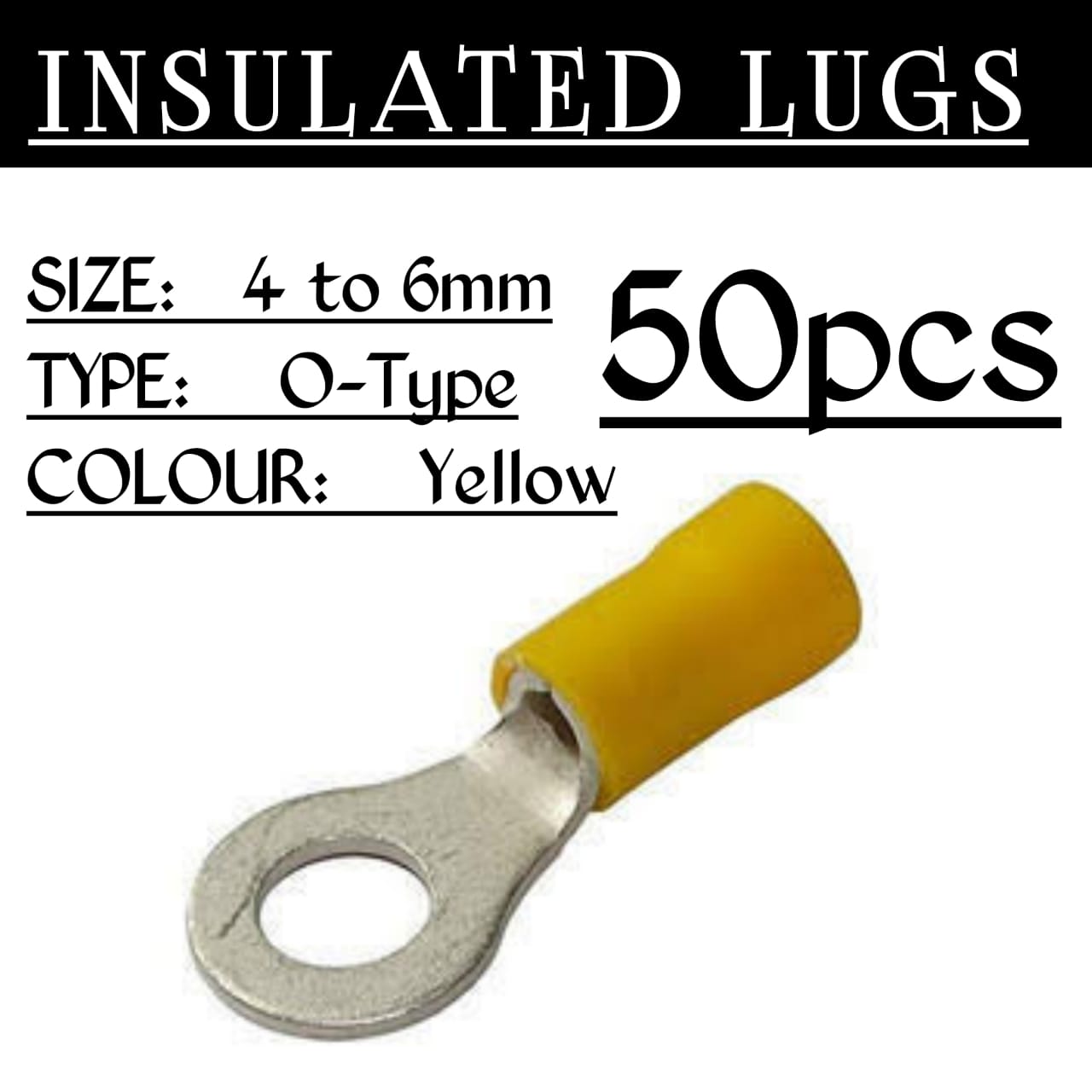 50pcs O TYPE Insulated lugs Brass, control thimbles, Ring Cable Lugs ...