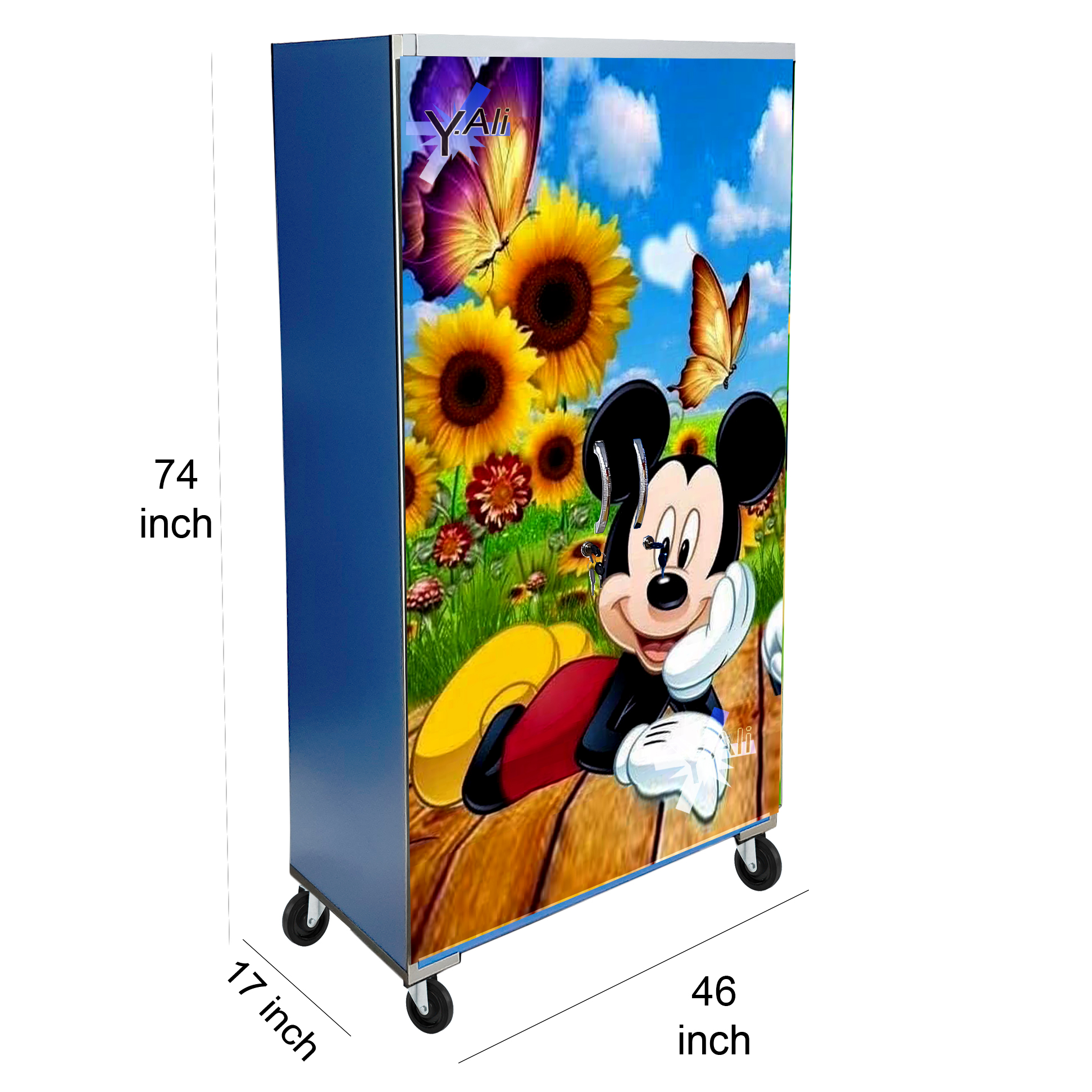5 Feet Cartoons Theme wooden Sheet Wardrobe For Kids Cupboard Almari ...